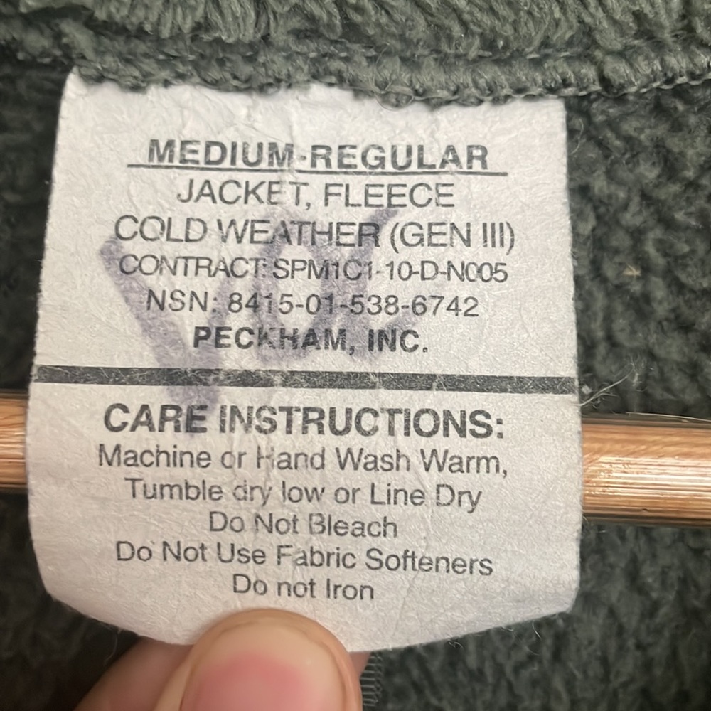 Us Army Gen Iii Cold Weather Fleece Jacket Size Medium - Gem